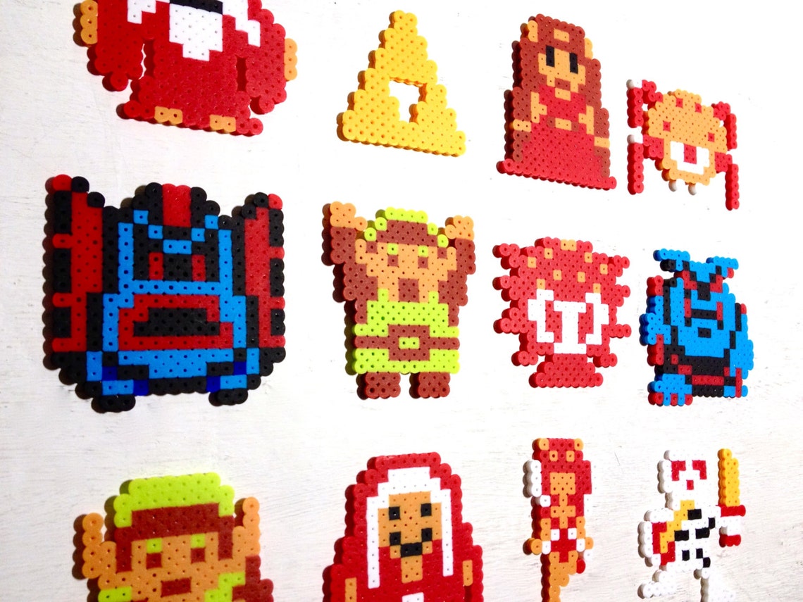 Legend of Zelda Retro Video Game Art. Perler Bead 8 Bit Pixel Sprites ...