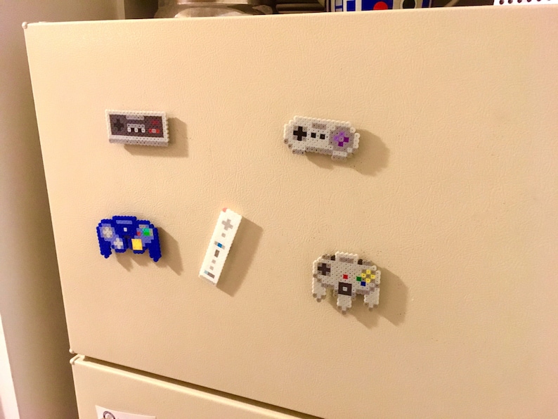 Nintendo Controller Retro Perler Bead Icons Magnets Pins 8 Bit Pixel ...