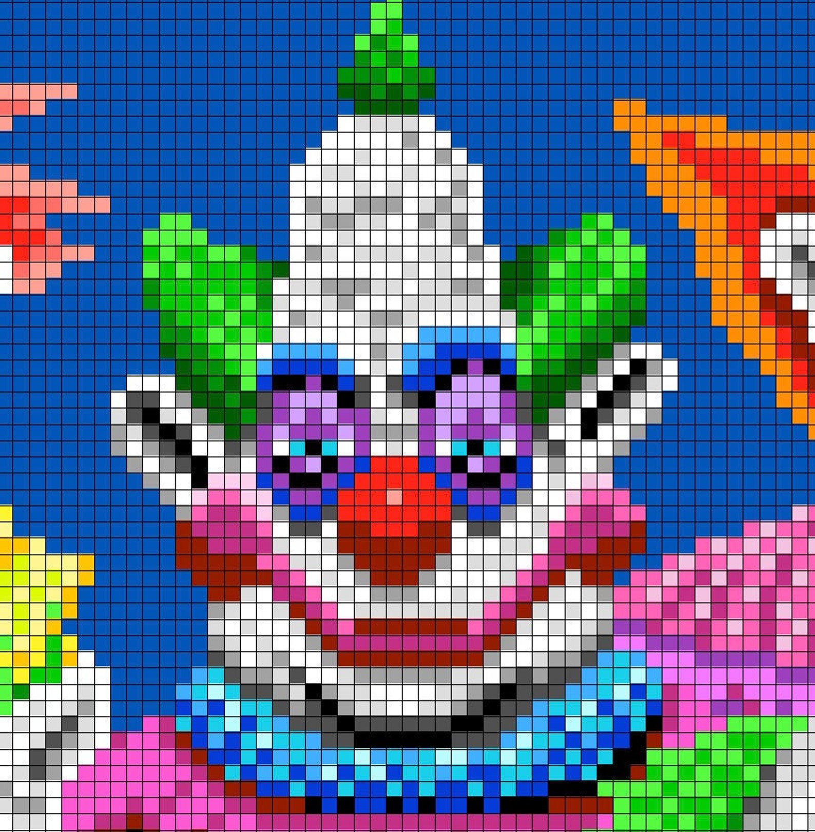 Killer Klowns From Outer Space Pixel Pattern Perler Beads - Etsy