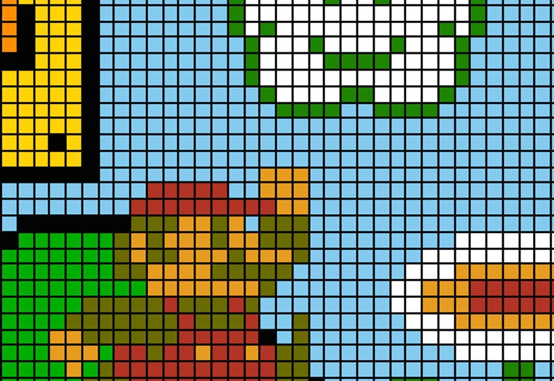 Super Mario Levels Pixel Patterns Perler Beads Cross | Etsy
