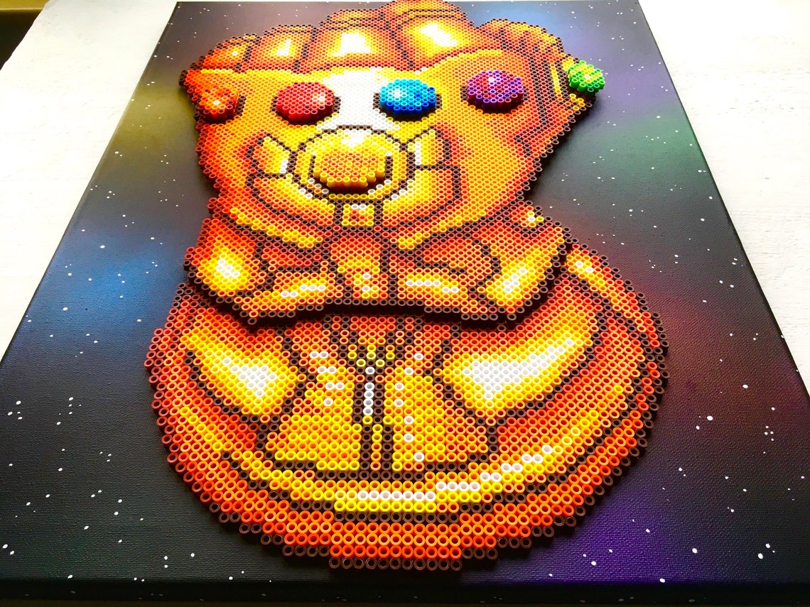 Infinity Gauntlet Pixel Pattern Perler Beads Cross Stitch - Etsy