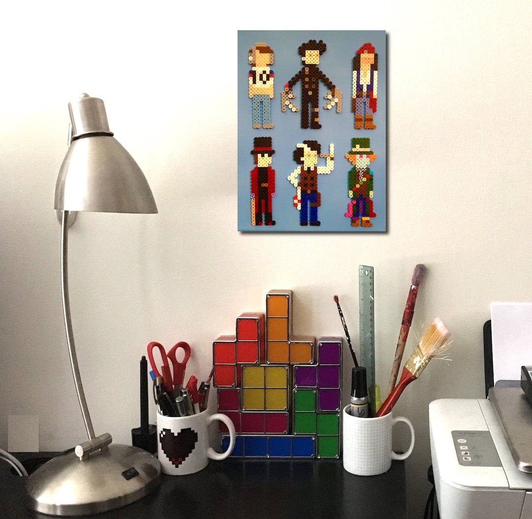 Johnny Depp Retro Art. 8 Bit Pixel Art. Perler Beads on Canvas. Mini ...