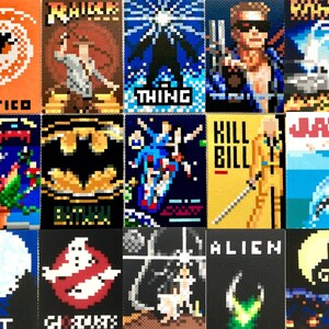 8-bit Movie Posters Retro Art. Handmade Pixel Art. Perler Beads. - Etsy