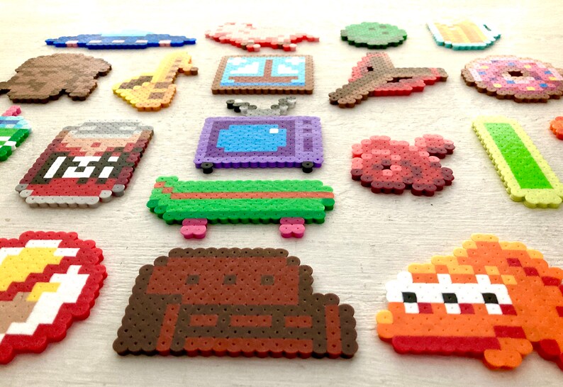 The Simpsons Retro Perler Bead Icons Magnets Pins 8 Bit Pixel Art - Etsy