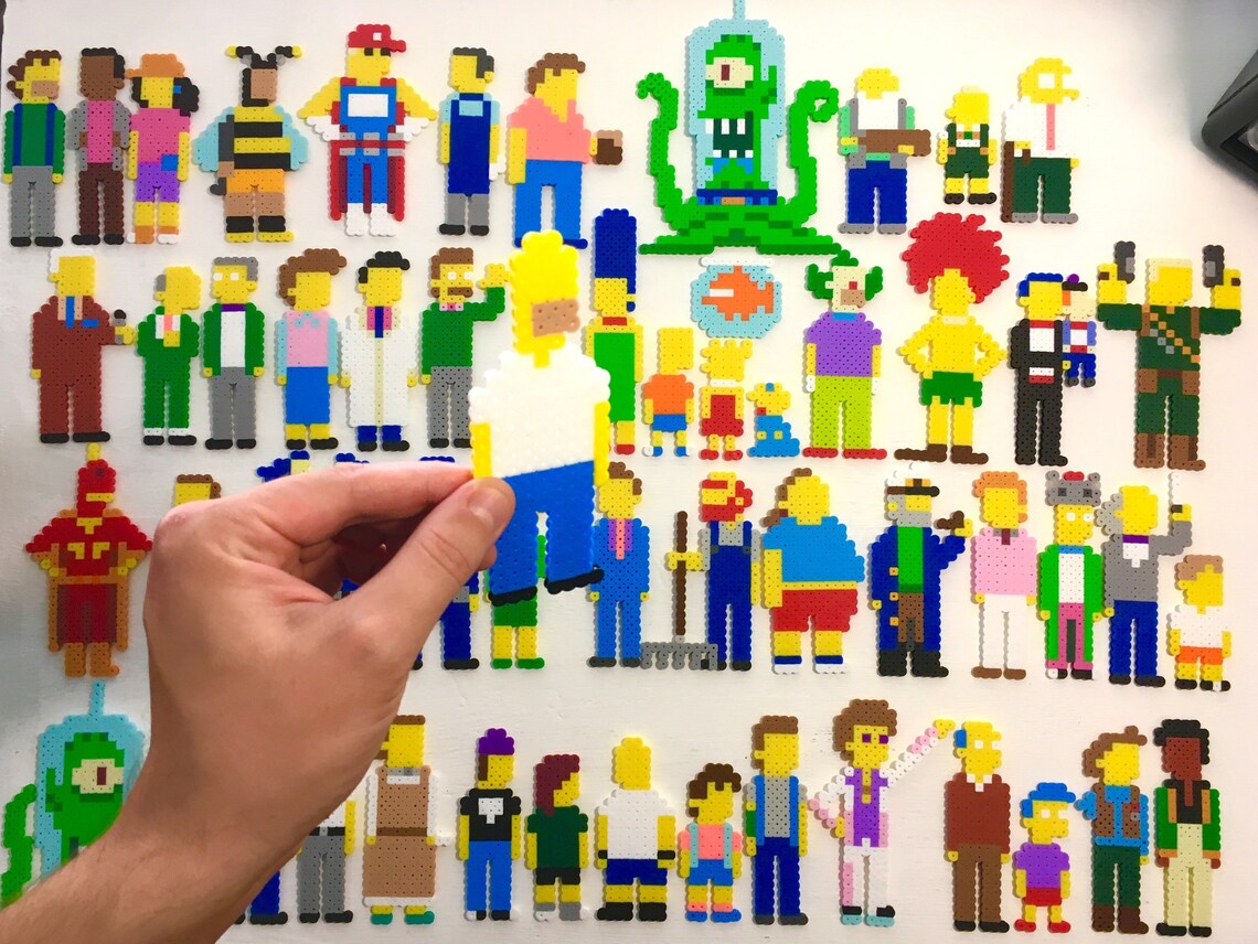 Simpsons Retro Pixel Pop Art. 8 Bit Sprites. Perler Bead - Etsy
