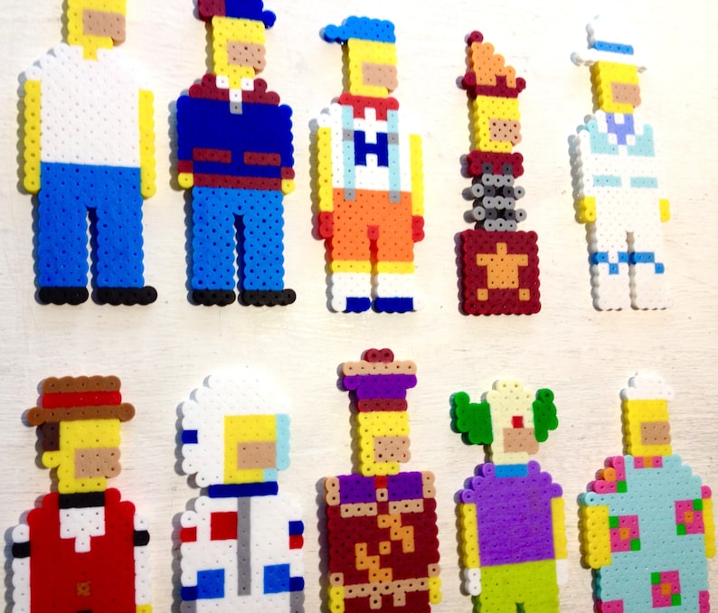 Many Faces of Homer Simpson. Retro Simpsons Pixel Art. 8 Bit - Etsy