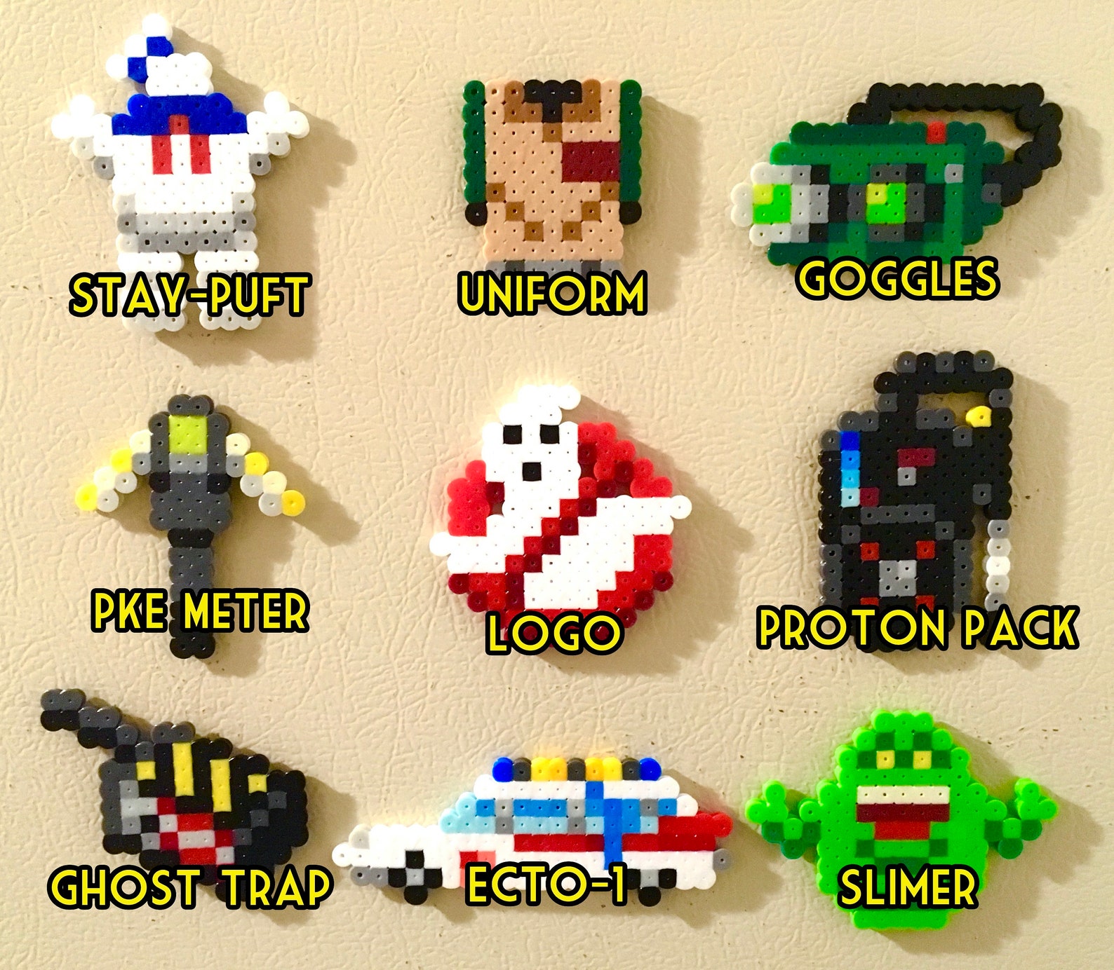 Ghostbusters Retro Perler Bead Icons Magnets Pins 8 Bit Pixel - Etsy Canada