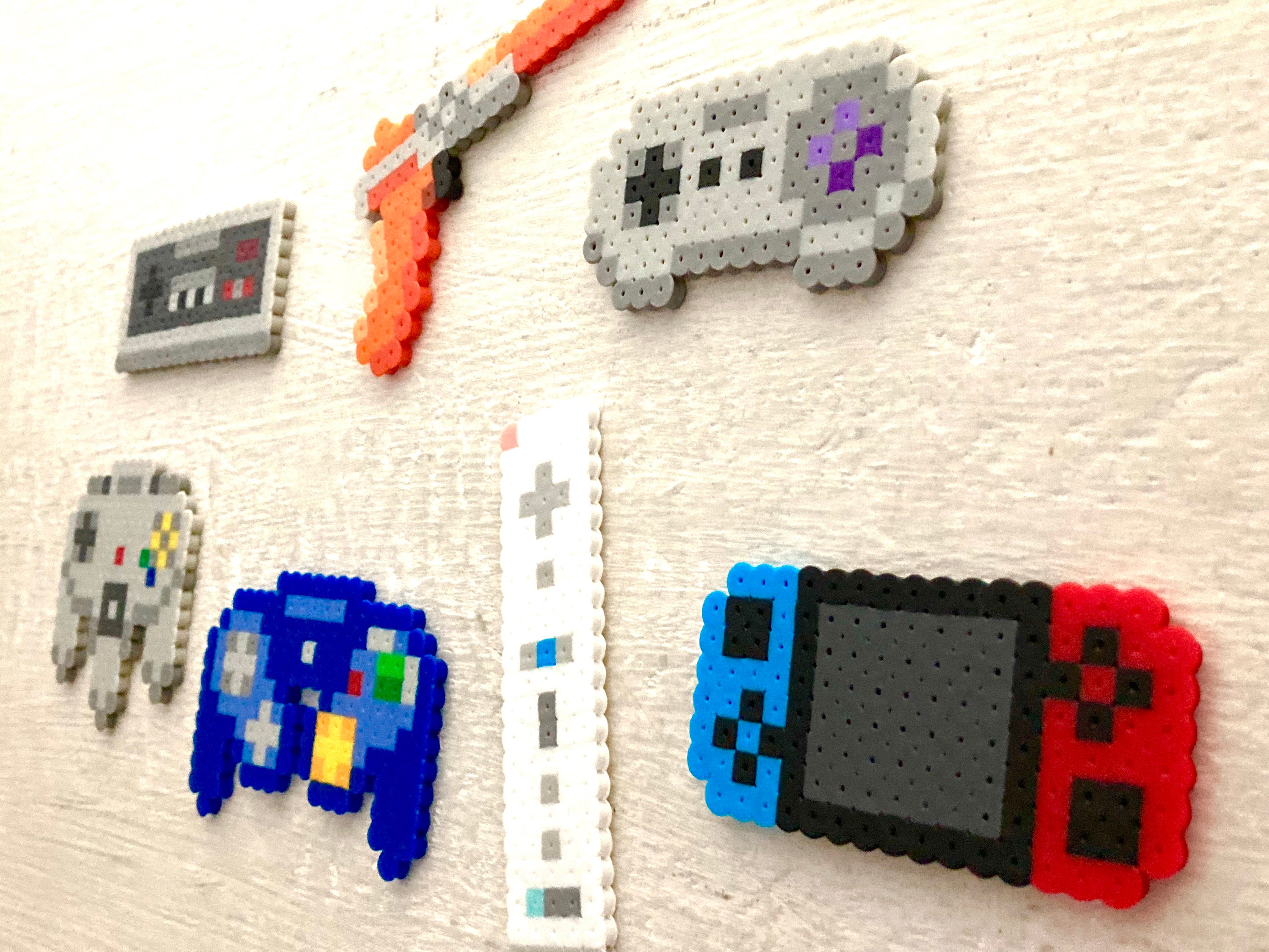 Nintendo Controller Retro Perler Bead Icons Magnets Pins 8 Bit Pixel ...
