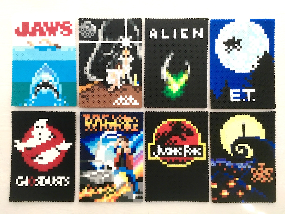 8-bit Movie Posters Retro Art. Handmade Pixel Art. Perler | Etsy