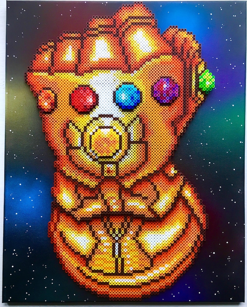 Infinity Gauntlet Pixel Pattern Perler Beads Cross Stitch - Etsy