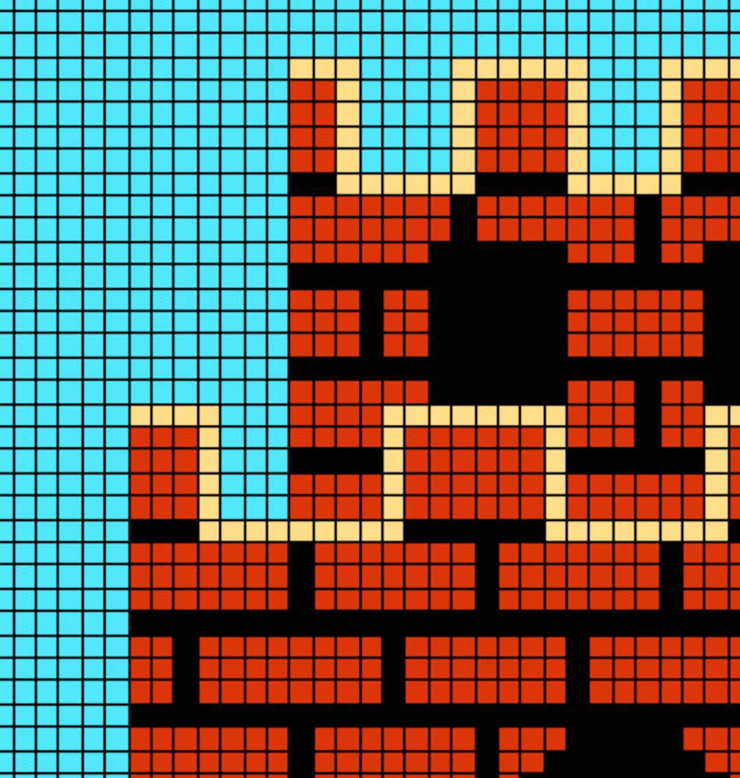 Super Mario Flagpole Pixel Pattern - Perler Beads - Cross Stitch ...