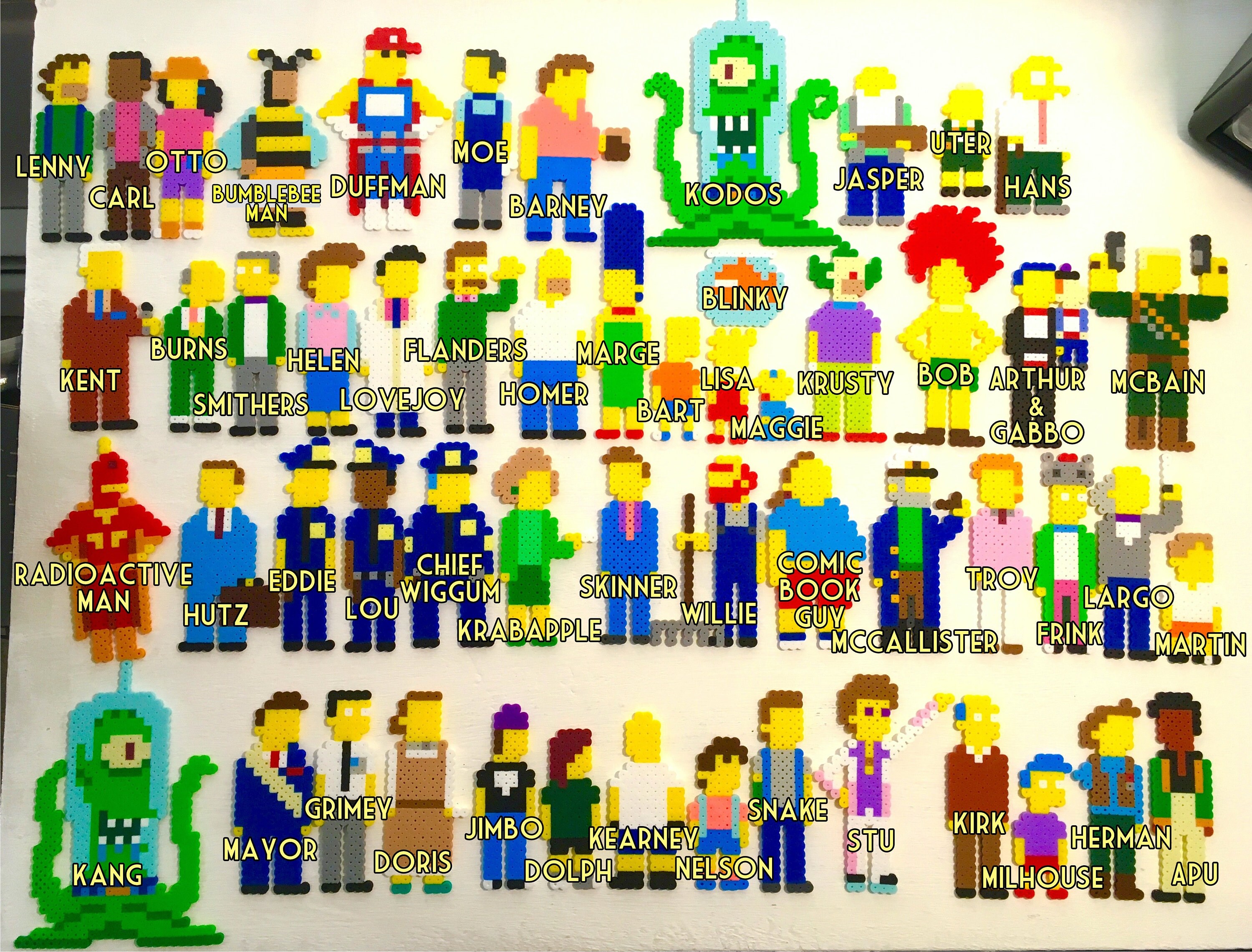 Simpsons Retro Pixel Pop Art. 8 Bit Sprites. Perler Bead - Etsy Canada