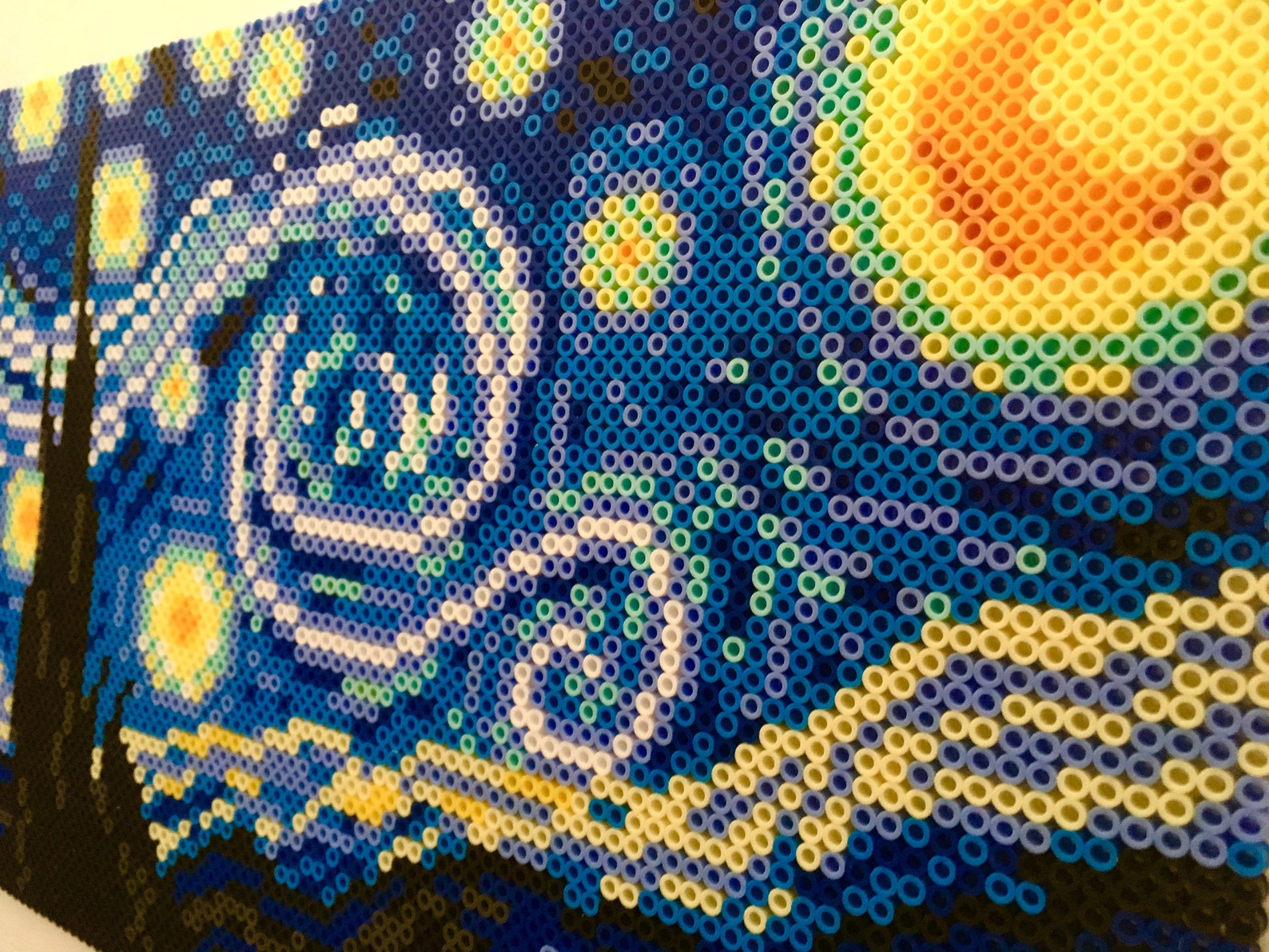 Starry Night Pixel Art Pattern Perler Beads Cross Stitch - Etsy