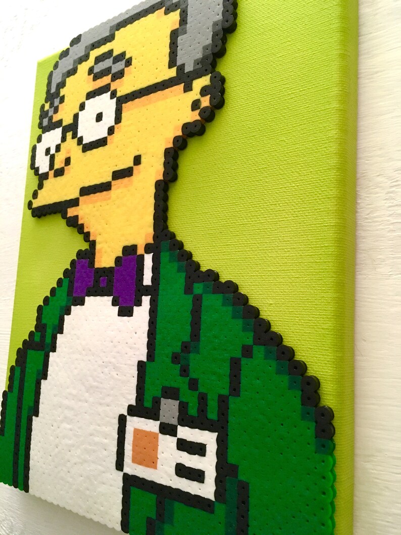 3D Smithers Retro Art. Handmade Pixel Portrait. Perler Beads - Etsy