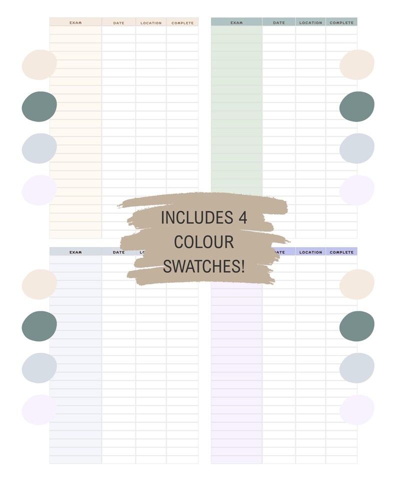 GCSE & A-level Exam Timetable | Printable Study Planner | 4 Colour ...