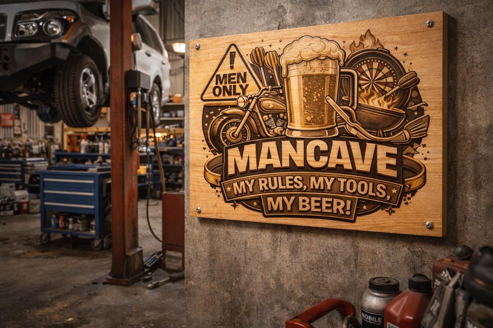 Man Cave SVG & PNG | Laser Engraving File | Man Cave Sign | Garage ...