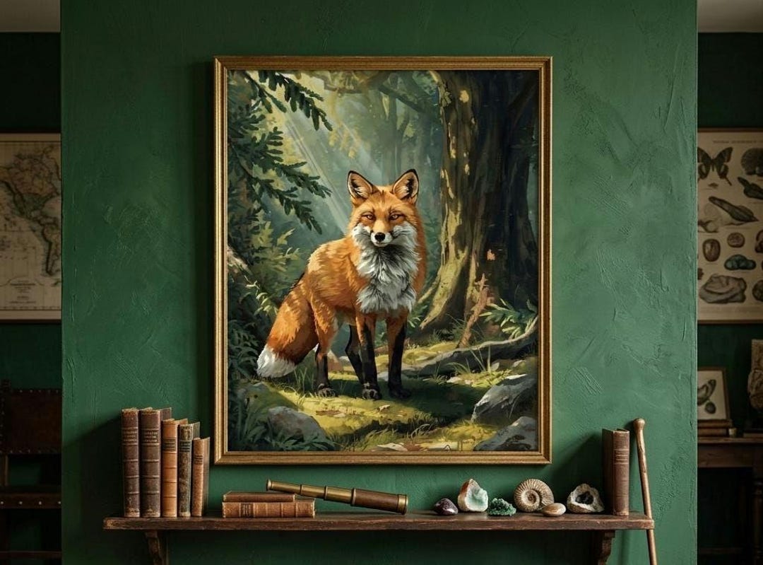 Fox Nursery Wall Art Printable – Woodland Fox Wall Art – Forest Animal ...