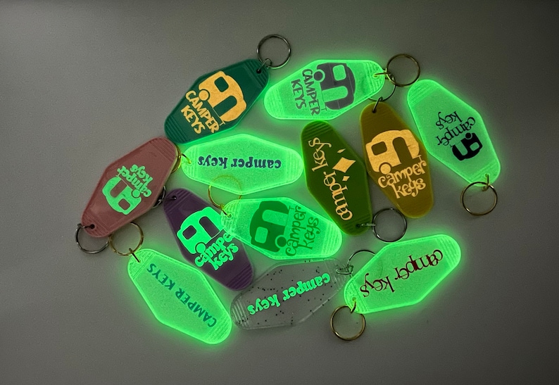 Cute Vintage Glow in the Dark Keychain/ Camper Keychain/ Gift for Her ...