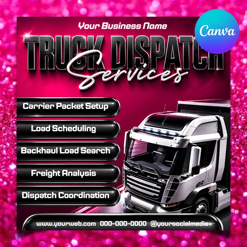 Truck Dispatch Flyer Template | Freight Services Marketing (digital ...