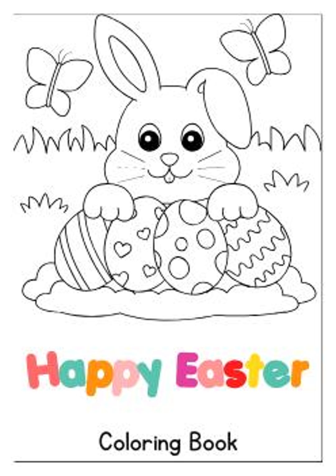 Printable Happy Easter Coloring Book, A4 Size, 9 Pages - Etsy