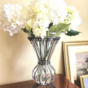 Wrought Iron Caged Glass Vase - Etsy
