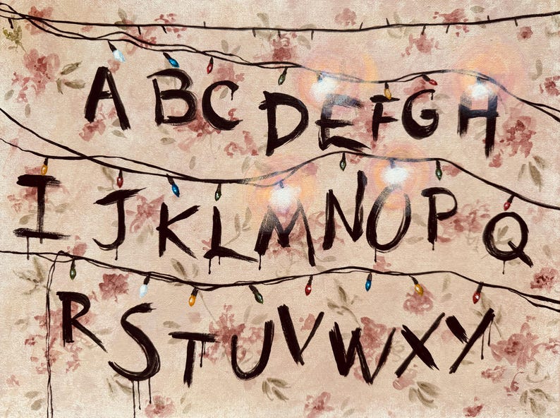 Stranger Things Alphabet Original Painting - Home - Etsy