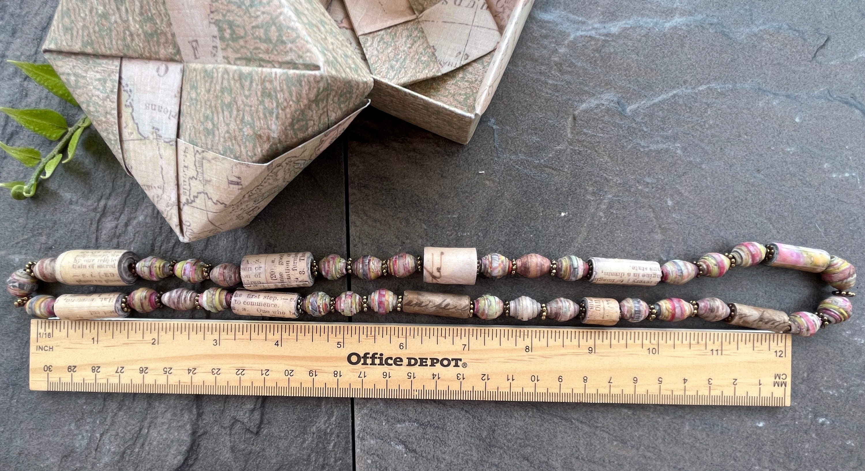 Colorful Bead Necklace, Paper Bead Necklace, Art Jewelry, Ladies ...