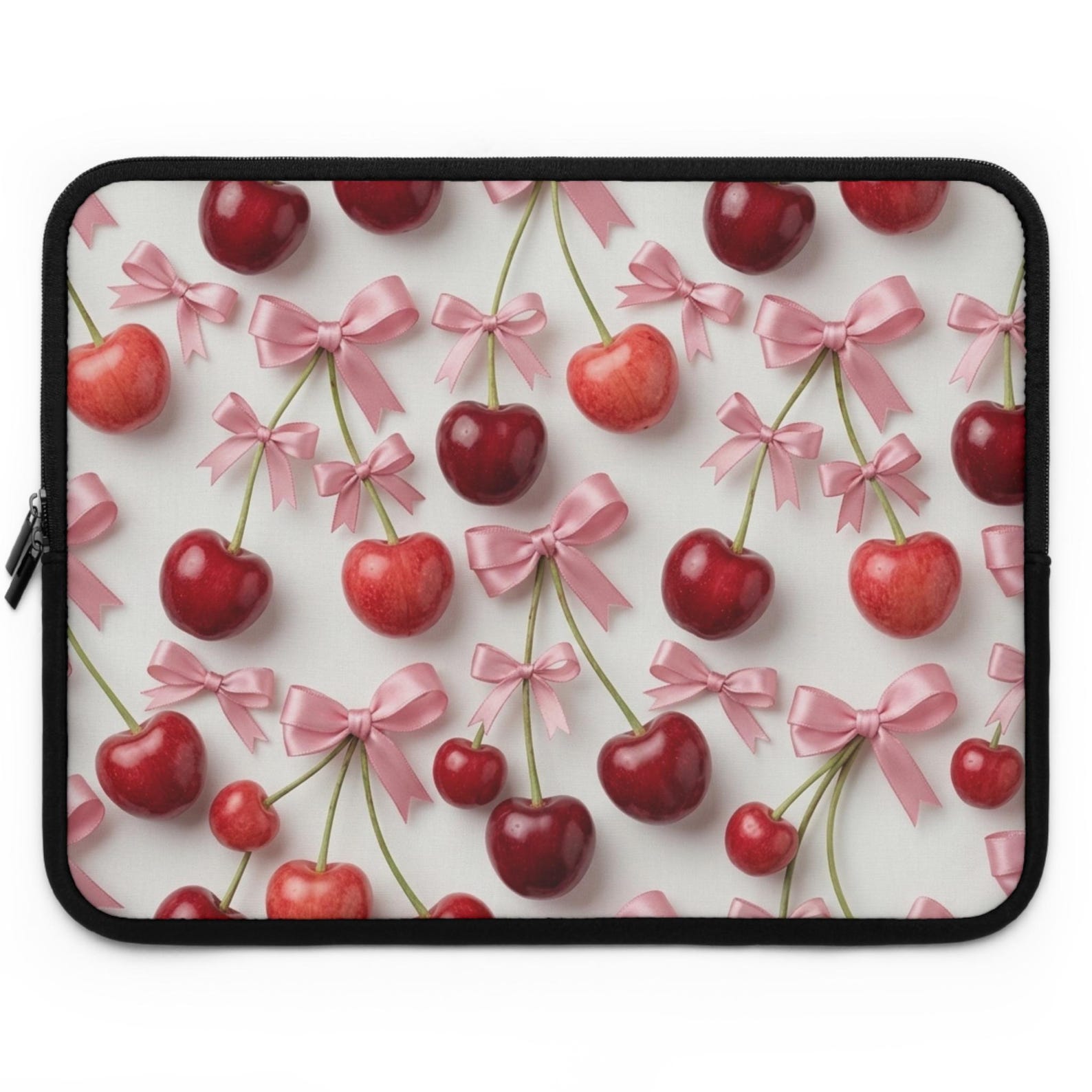 Cherry and Bow Laptop Sleeve, Coquette Aesthetic MacBook Case 13 14 15 ...