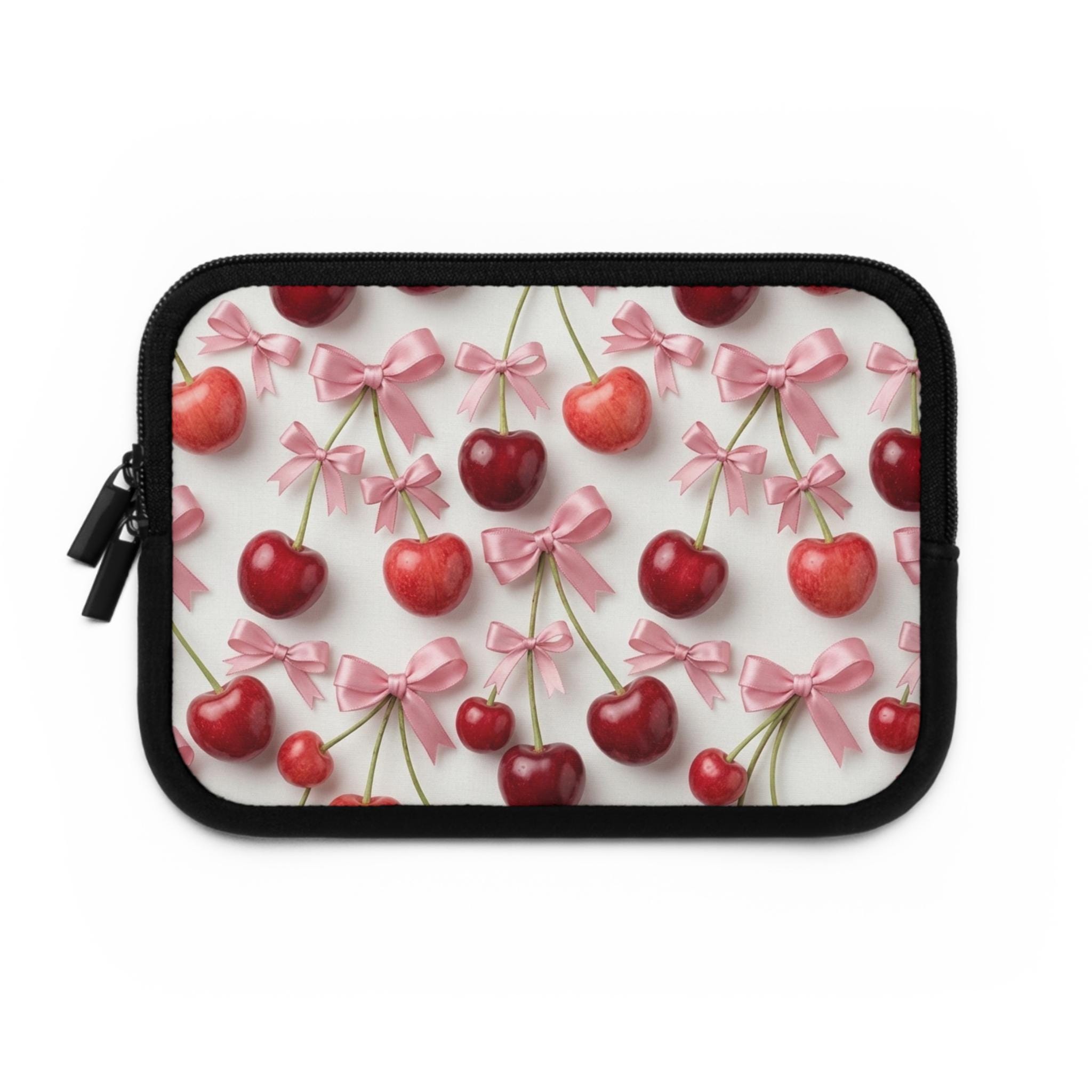 Cherry and Bow Laptop Sleeve, Coquette Aesthetic MacBook Case 13 14 15 ...