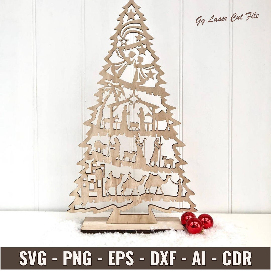 Laser Cut Nativity Tree Stand – Christmas Decor SVG Cut File - Etsy