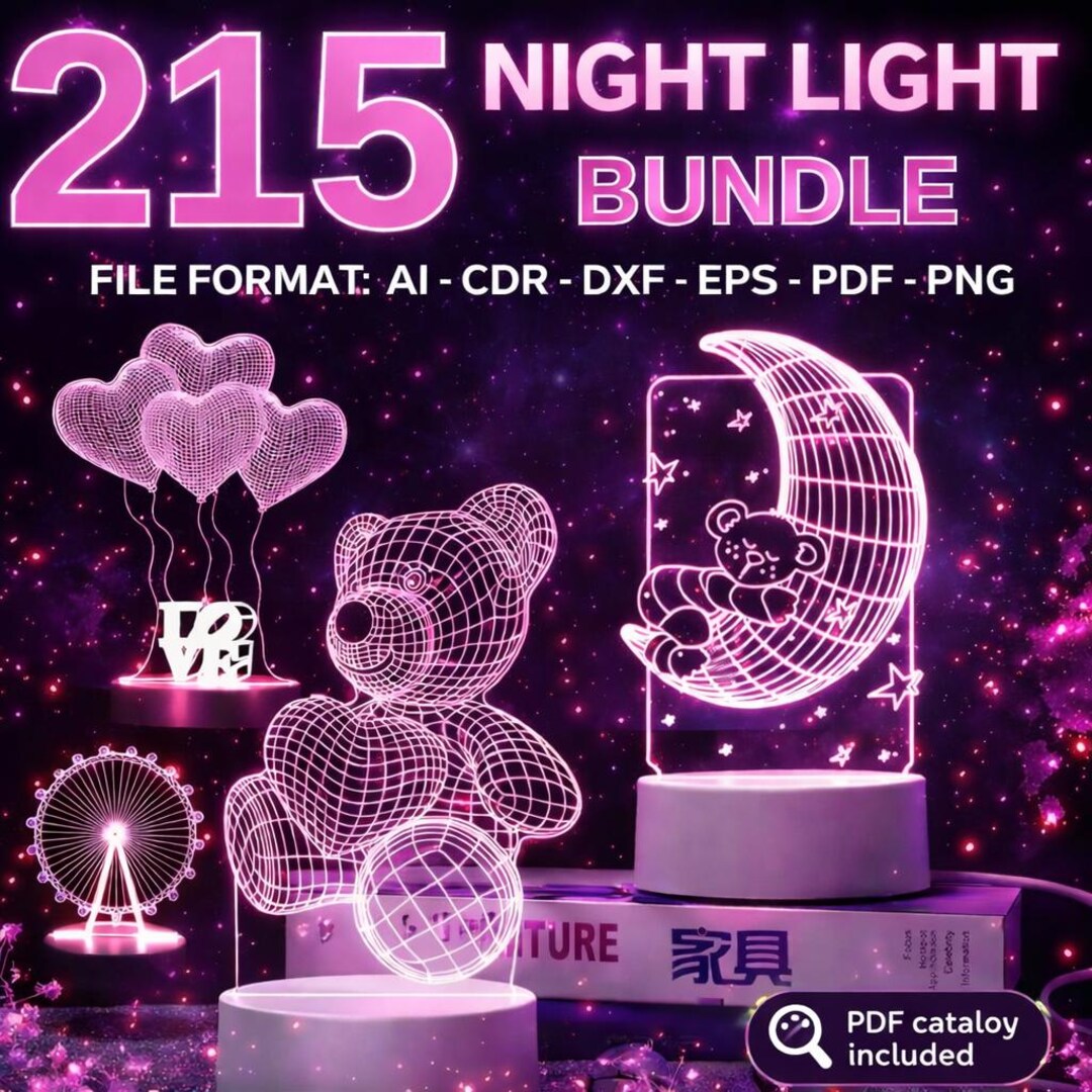 LED Night Light SVG Bundle – 215 Laser Cut Designs (PDF Catalog) - Etsy