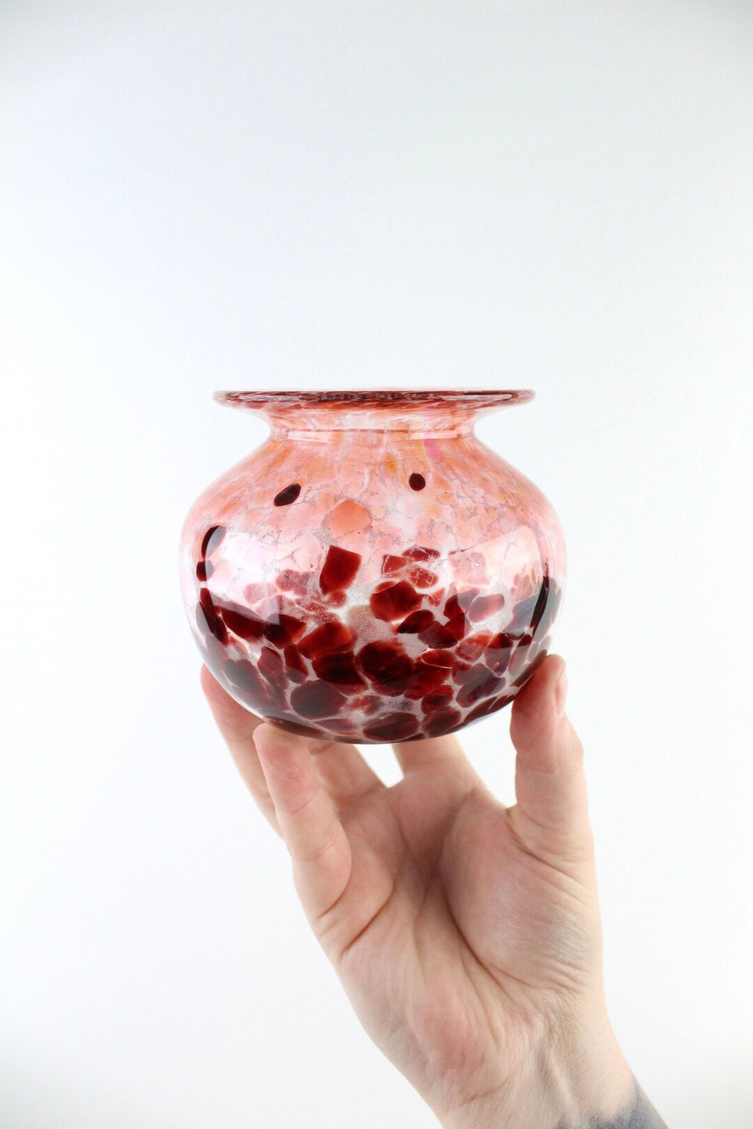 Small Hand Blown Art Glass Vase - Etsy