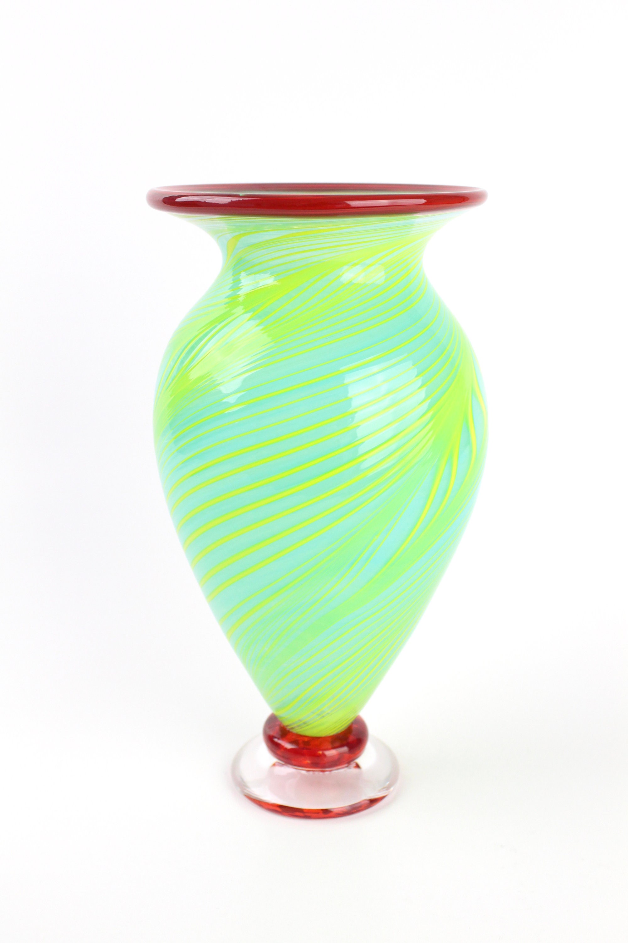 Hand Blown Art Glass Vase - Etsy