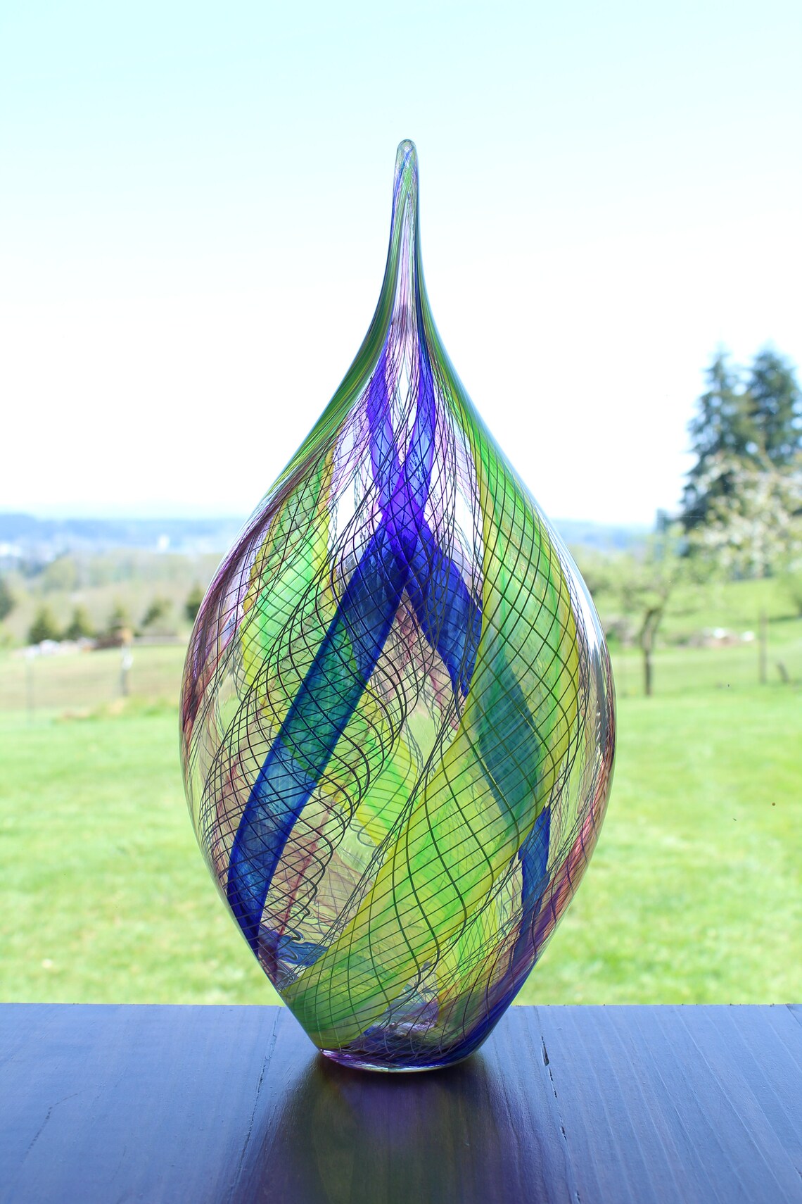 LARGE Hand Blown Art Glass Sculpture - Etsy