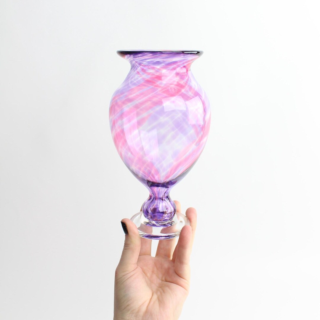 Small Hand Blown Art Glass Vase - Etsy