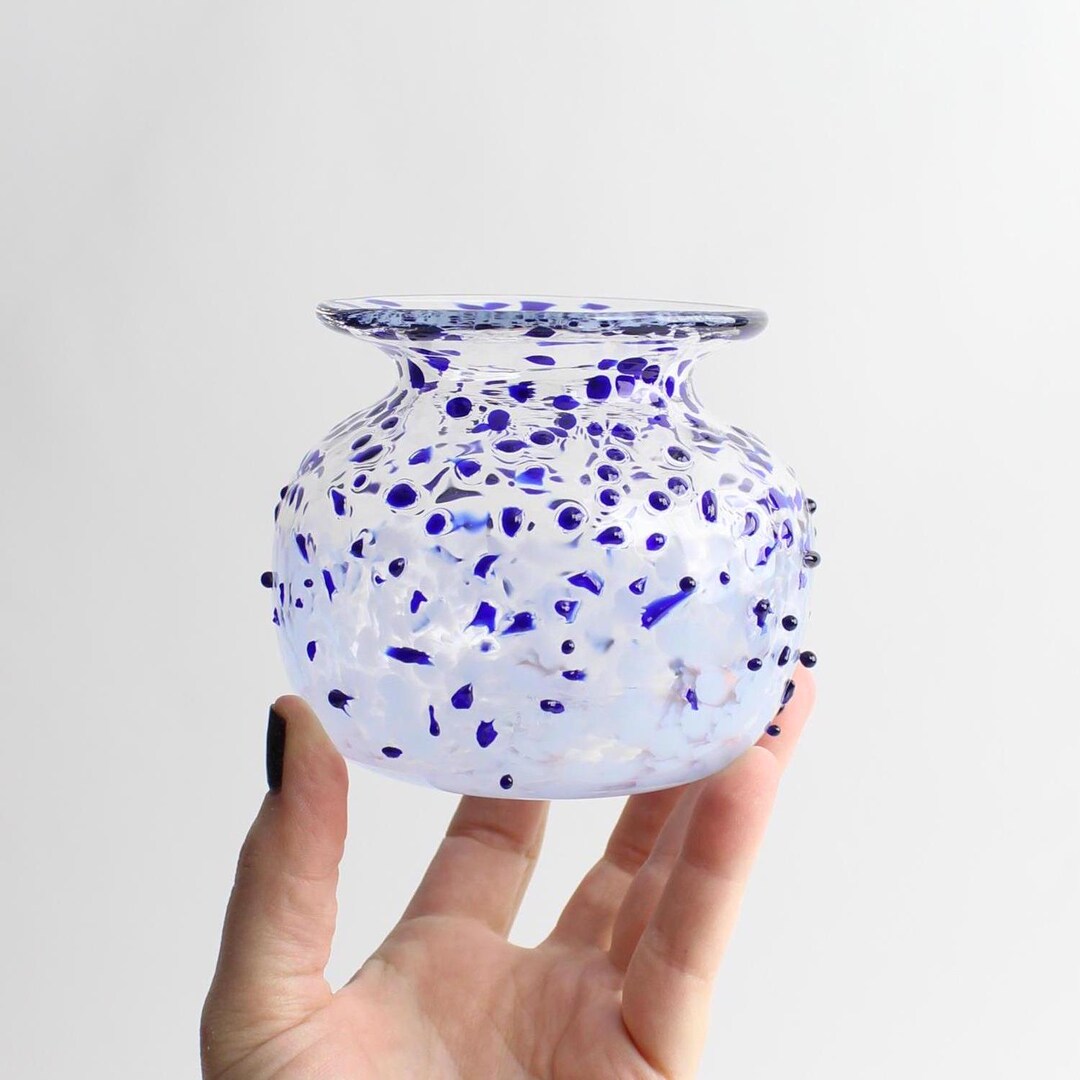 Small Hand Blown Art Glass Vase - Etsy