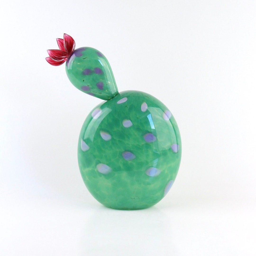 Hand Blown Art Glass Cactus Sculpture - Etsy