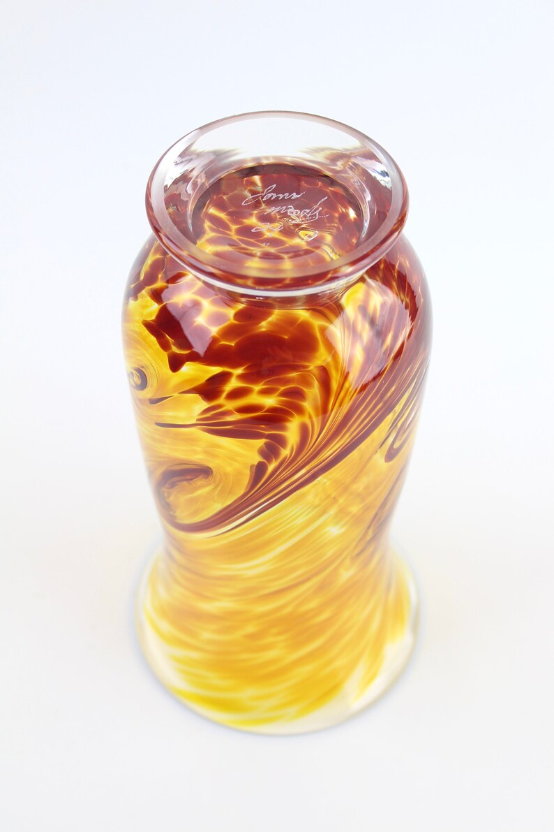 Small Hand Blown Art Glass Vase - Etsy