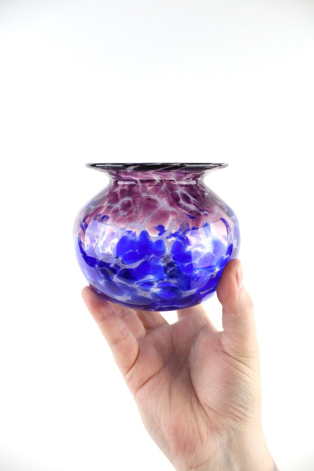 Small Hand Blown Art Glass Vase - Etsy