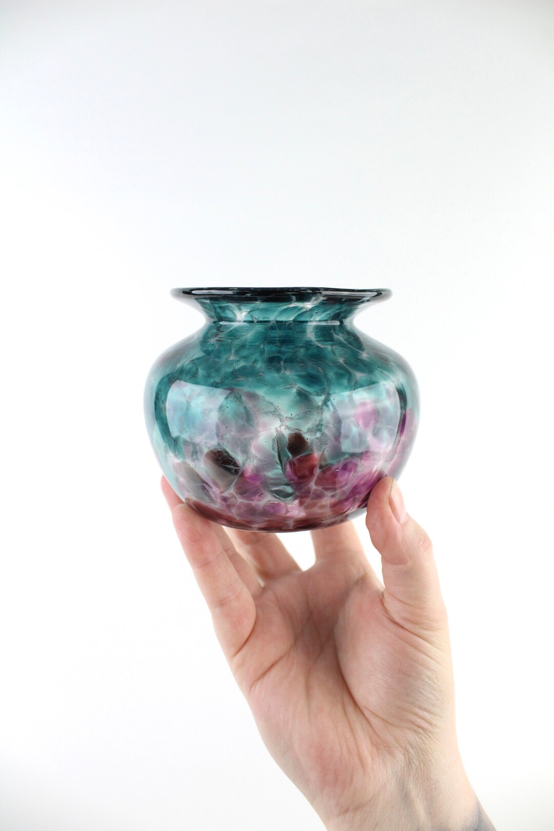 Small Hand Blown Art Glass Vase - Etsy