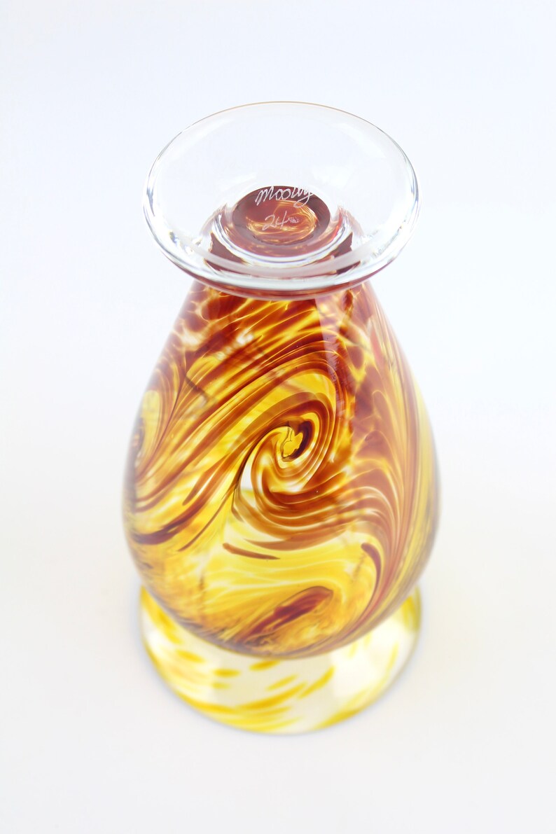 Small Hand Blown Art Glass Vase - Etsy