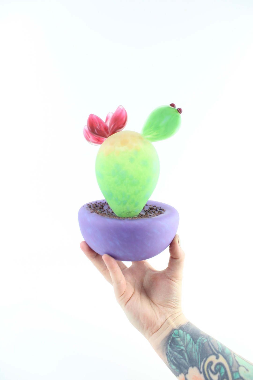 Hand Blown Art Glass Cactus Sculpture - Etsy
