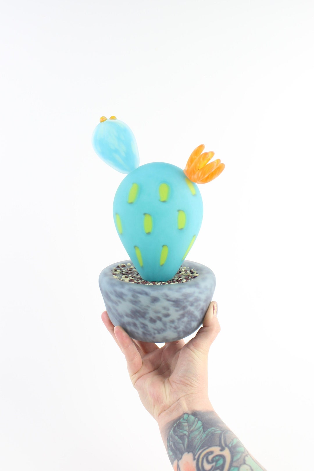 Hand Blown Art Glass Cactus Sculpture - Etsy
