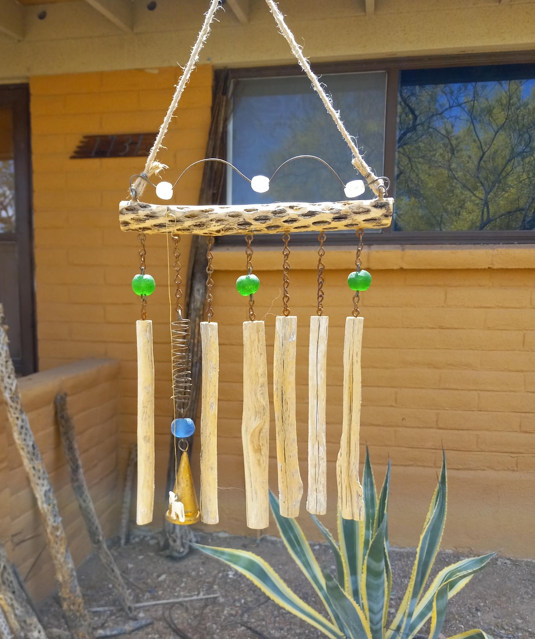 Saguaro Cactus Skeleton Ribs and Cholla Cactus Wood Soft Windchime ...