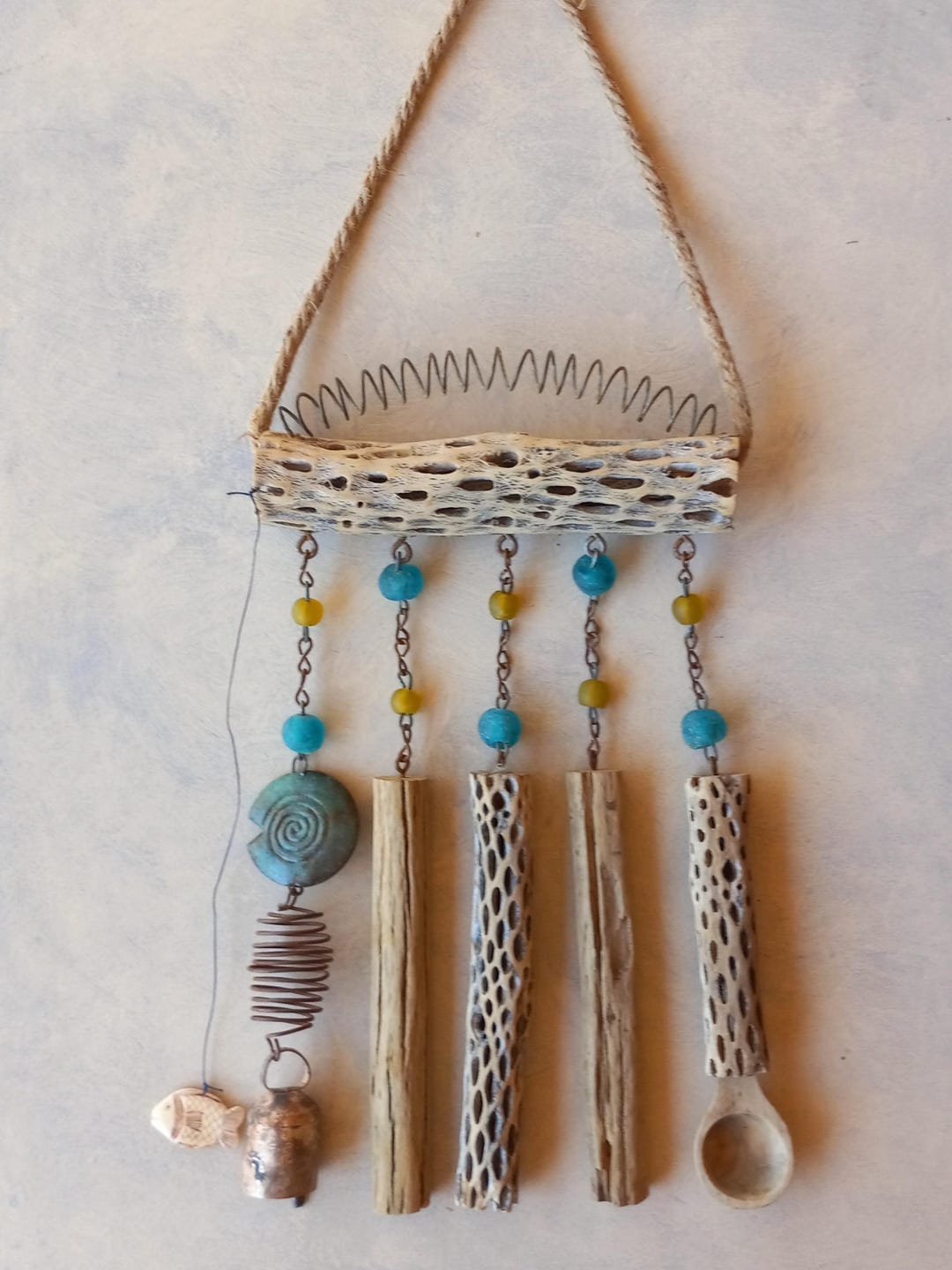 Saguaro Cactus Skeleton Rib and Cholla Cactus Wood Soft Windchime ...