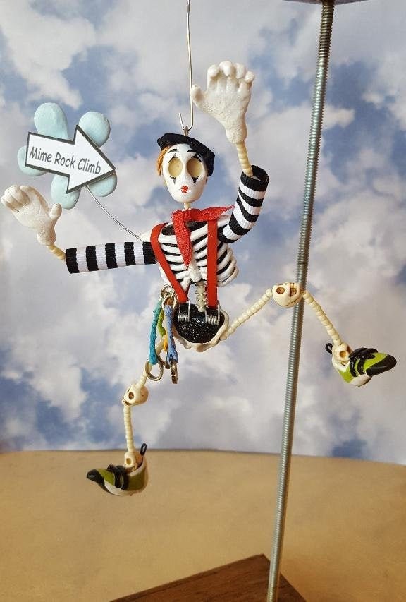 Day of the Dead Mime Rock Climber Ornament Figurine | Etsy