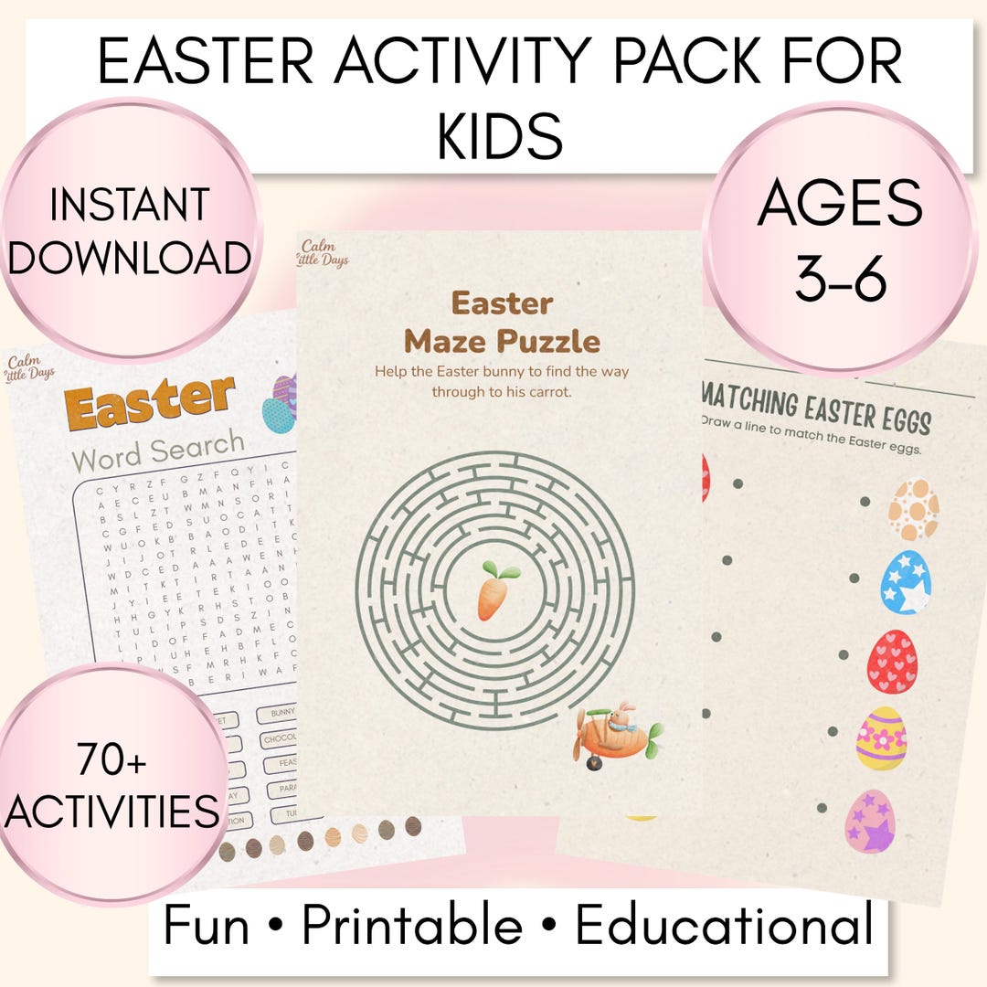 Easter Printable Activity Pack, Preschool Worksheets, Toddler Learning ...