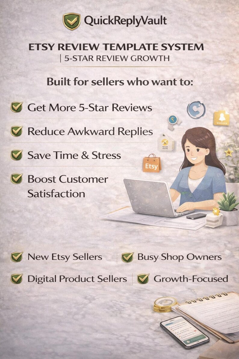 Etsy Review Template System | 5-star Review Growth (PDF Download) - Etsy