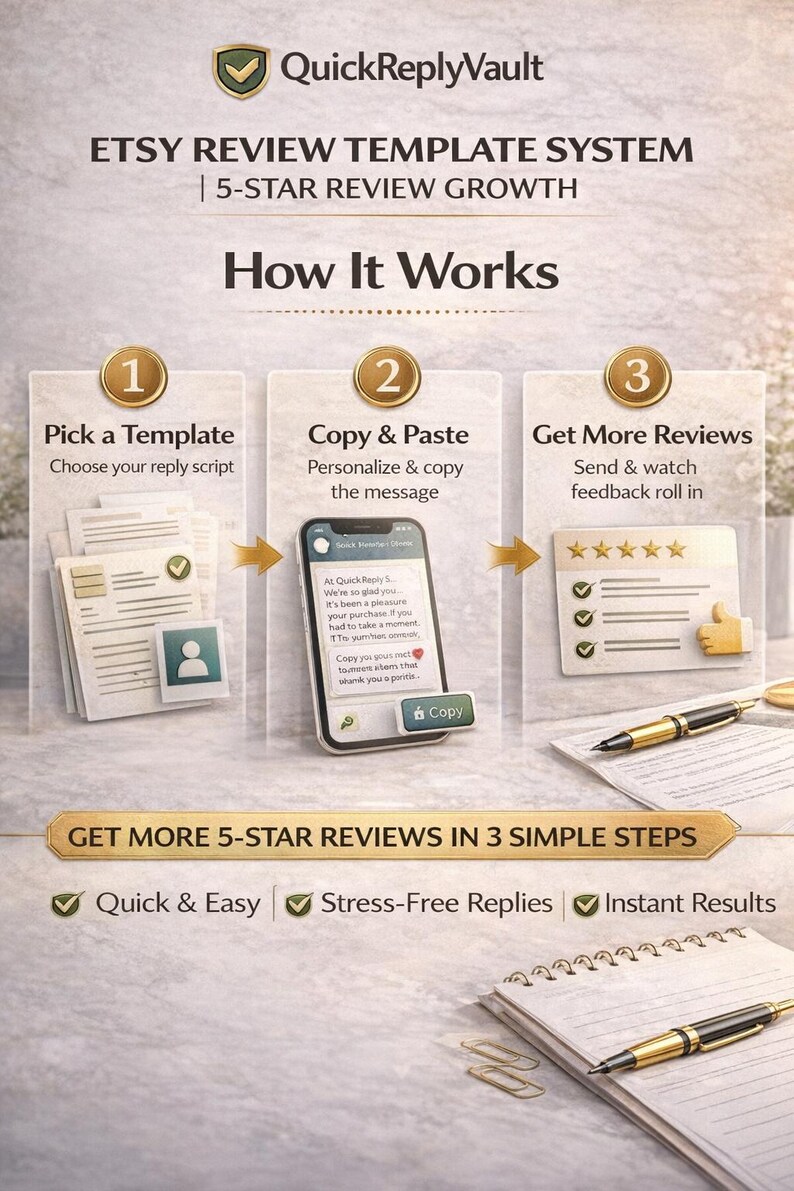 Etsy Review Template System | 5-star Review Growth (PDF Download) - Etsy