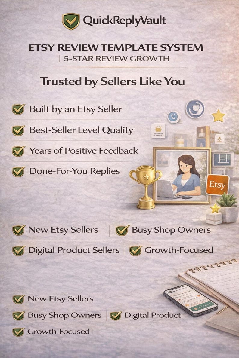 Etsy Review Template System | 5-star Review Growth (PDF Download) - Etsy